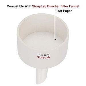 StonyLab Qualitative Filter Paper Circles, 94mm Diameter Cellulose Filter Paper with 20 Micron Particle Retention Medium Filtration Speed, Pack of 100