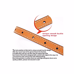 SUPLEAP Women Fashion Belt For Dress Jean Skinny Leather Belts Gold Alloy Buckle(Black)