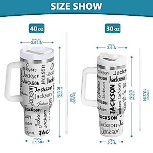 White Smoke Tumbler Handle Lid and Straw Custom Water Bottle Stainless Steel Coffee Travel Tumbler Mug Cup Gifts for Men Women 30oz