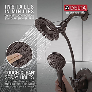 Delta Faucet 4-Spray In2ition Dual Shower Head with Handheld Spray, Oil Rubbed Bronze Shower Head with Hose, Showerheads & Handheld Showers, Handheld Shower Heads, Venetian Bronze 58499-RB