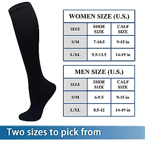 Aoliks Black Compression Socks for Women & Men,Support Knee High Socks for Running Athletic Nurses