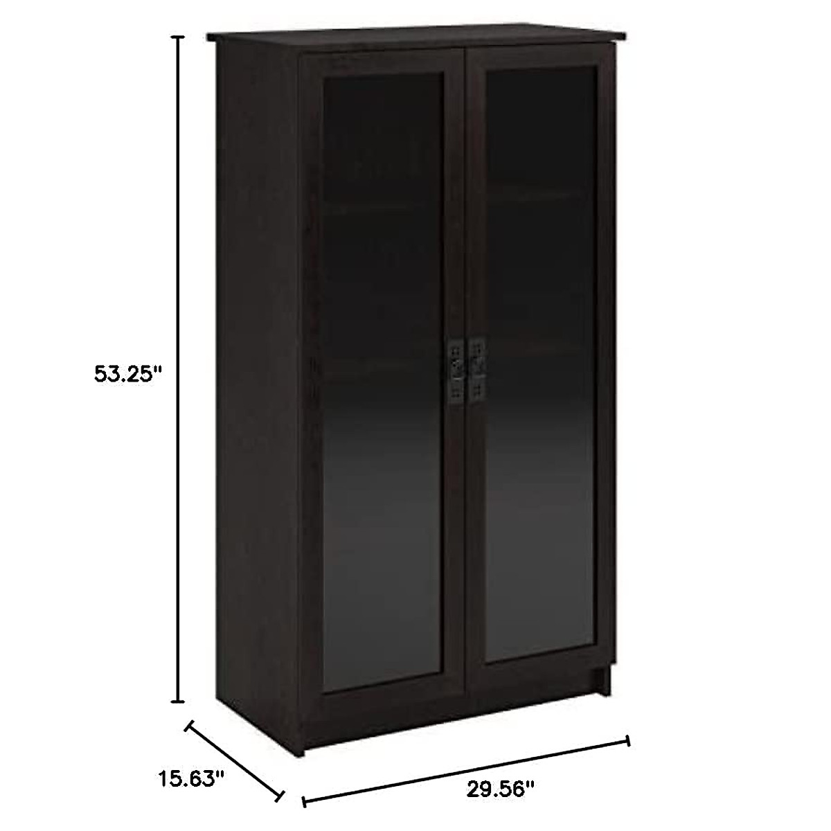 Ameriwood Home 4-tier Quinton Point Glass Door Bookcase, Espresso