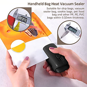 Ailgely Mini Bag Sealer, 2 In 1 Portable Heat Sealer and Cutter,Handheld Heat Vacuum Sealer,for Snack Plastic Fresh Bags Cookies Food Storage (Battery No Included)