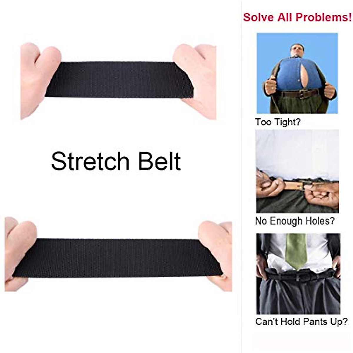 WYuZe Mens Tactical Belt Military Elastic Stretch Duty Riggers Belt Metal Buckle