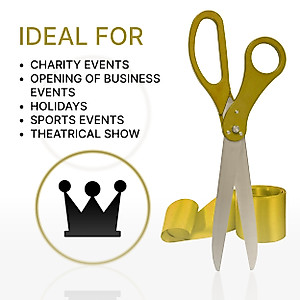 Ribbon Cutting Ceremony Kit Gold – 25 Inch Giant Scissors for Ribbon Cutting Ceremony and Gold Ribbon for Grand Opening Ribbon and Scissors for Special Events Inaugurations and Ceremonies