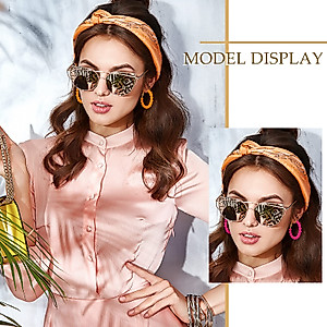 Bonuci 9 Pairs Beaded Hoop Earrings for Women Bohemian Bead Earrings Mixed Color Dangle Earrings (Bright Colors,Acrylic)