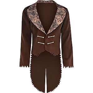 Amscan Witch Doctor Jacket Man - Small/Medium - Enchanting Brown Fabric - Perfect for Halloween & Themed Parties, 1 Pc.