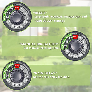 Moistenland Sprinkler Timer, Hose Timer, Lawn & Garden Watering Equipment, Programmable Water Timer with Rain Delay/Manual/Automatic Irrigation System, IP54 Waterproof