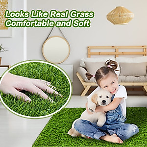 Artificial Grass, Fake Grass for Dog Training Pads, Professional Dog Pee Pads, Reusable Dog Grass Mat with Drainage Hole, Grass Pad for Dogs for Indoor/Outdoor - Easy to Clean(39.4x31.5in)