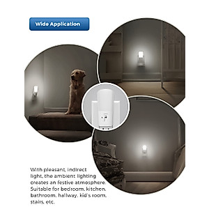 LOHAS Dimmable LED Night Light, Night Lights Plug into Wall, Dusk-to-Dawn Sensor, Daylight White 5000K, Adjustable Brightness 5-80lm Sleep Nightlight for Baby Nursery Bathroom Hallway, 2 Pack