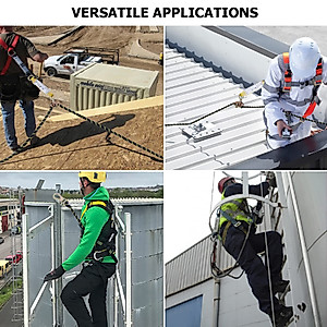 Vertical Lifeline Rope Assembly 25 ft with Rope Grab Snap Hooks Shock Absorber CE Standard for Fall Protection Roofing Safety Equipment Tools Rope Kits