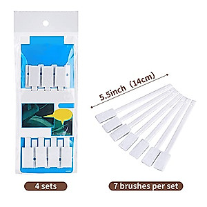 4 Set 28Pcs Small Disposable Crevice Cleaning Brushes for Toilet Corner,Skinny Gap Cleaner Scrub for Window Groove,Door Track, Keyboard,Detail Cleansing Brushes for Kitchen Stove,Blind,Air Vent,Fan