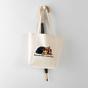 CafePress Yorkie Being Adorable Tote Bag Canvas Tote Shopping Bag