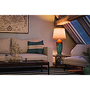 Kenroy Home 32366TEAL Tucson End Table Lamp, Teal Ceramic Glaze Large