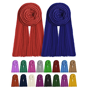 Yahenda 18 Pieces Women Scarfs Shawl Hijab Soft Cotton Hemp Long Scarf Head Wraps Travel Scarf for Women Scarves Wrap Head Scarve, 18 Colors, 27 x 69 Inches