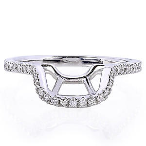 Kobelli Round Diamond Contoured Wedding Band 1/5 CTW 14k White Gold - Size 4.5, Size 4.5