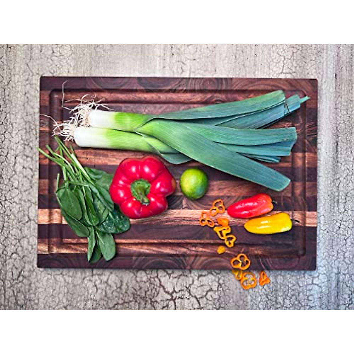 Mountain Woods EGA19 Acacia Hardwood End Grain Cutting Board with Juice Groove, 19”X13”x1.5”