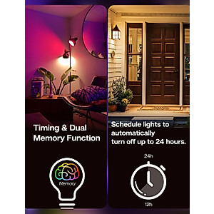 Eastiya Color Changing Light Bulb, 80W Equivalent, Remote Control Light Bulbs, 900LM, RGB Light Bulbs, E26 Base, 16 Color Choices, Timing, Dimmable, Multi-Color Light Bulbs, 4 Pack