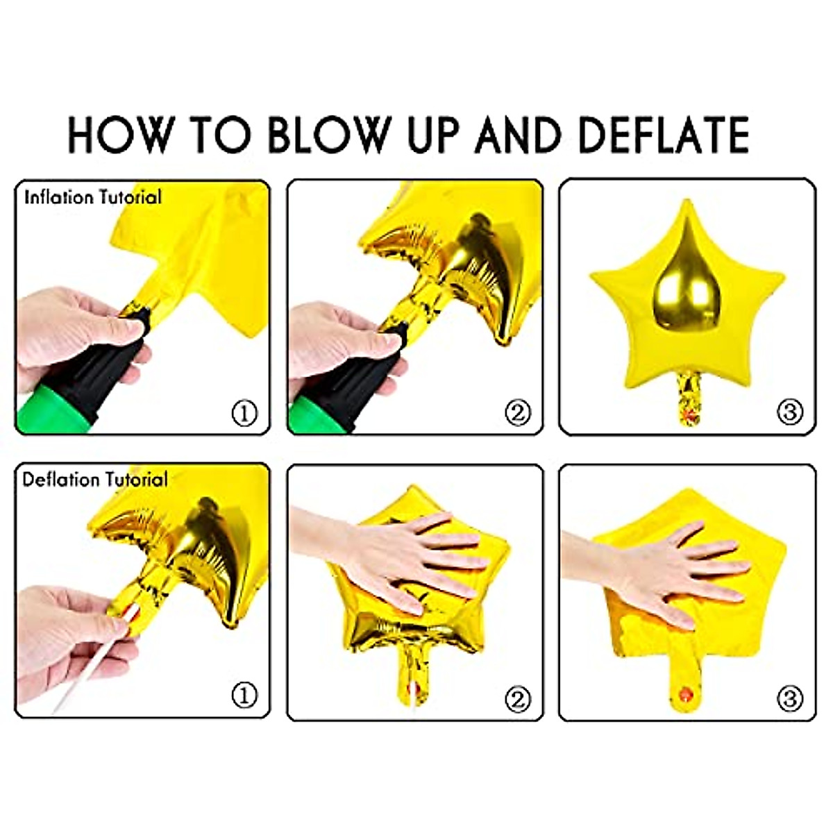 42pcs Gold Star Balloons Gold Moon Foil Balloons Star Balloons Metallic for Eid Mubarak Decorations Graduation, Outerspace, Baby Shower, Birthday, Wedding Anniversary Party Decorations Supplies