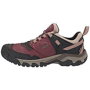 KEEN Women's Ridge Flex Low Height Waterproof Hiking Boots, Rhubarb/Brindle, 5