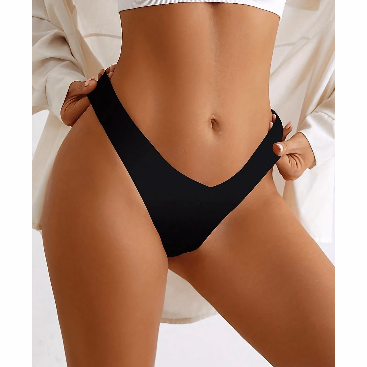 Justgoo Womens Lace G-String Thongs Panties Underwear Low Rise T-Back Underpants Pack of 1-6