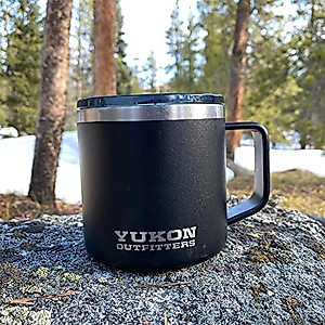 Yukon Outfitters Outdoor Camping Active Stainless Steel Freedom 16 oz Coffee Mug, Black