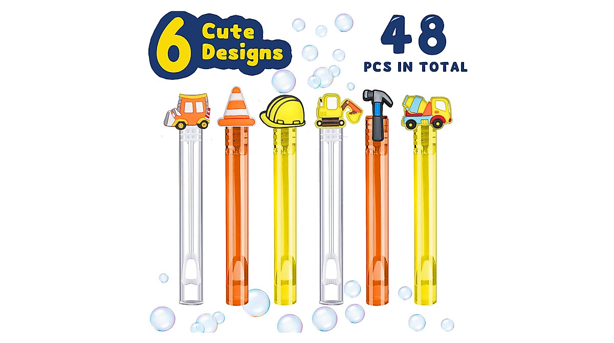 48 Pack Construction Mini Bubbles - Fun Party Favors