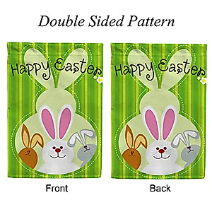 My Little Nest Seasonal Garden Flag Appy Easter Three Rabbits Vertical Garden Flags Double Sided for Home Farmhouse Yard Holiday Flag Outdoor Decoration Banner 12"x18"