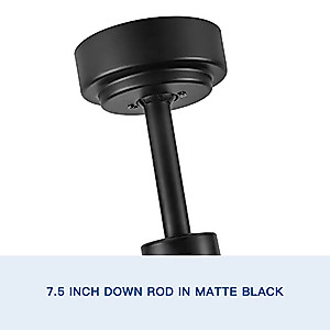 IQCSXLQ 72 Inch Black Large Ceiling Fan with Light and Remote, Outdoor Modern Ceiling Fan with Led Lights, Industrail Ceiling Fan with 8 Blade for Indoor Living Room Patios Office, DC Silent Motor…