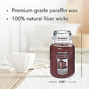 Yankee Candle Chocolate Layer Cake Scented, Classic 22oz Large Jar Single Wick Candle, Over 110 Hours of Burn Time