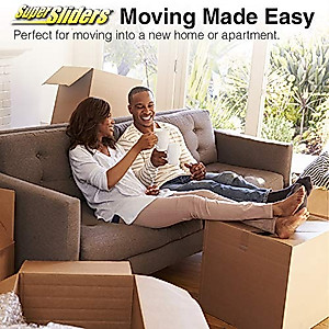 Super Sliders 2-1/2" x 9" Reusable Furniture Sliders to Move Heavy Items Quickly and Easily (Felt Hardwood Slider, 4 Pack)