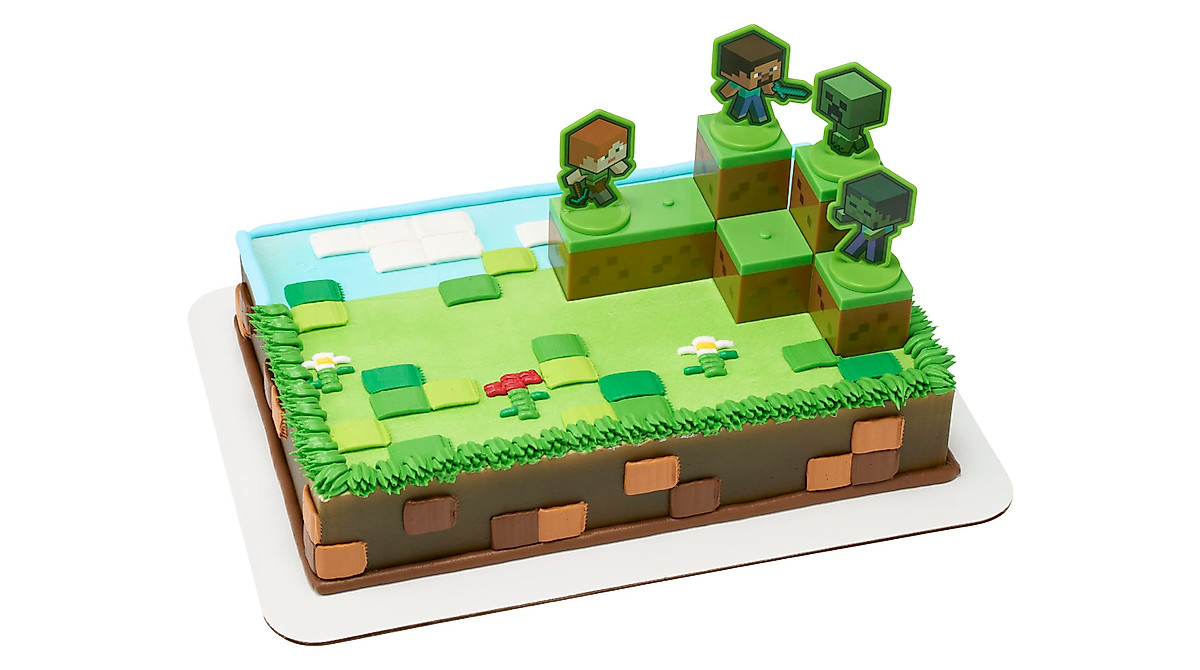 DecoSet Minecraft Cake Topper - 6-Piece Decoration