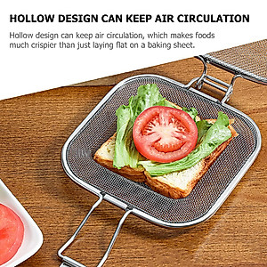 UPKOCH Barbeque Grill Accessories Sandwich Maker Roasting Baking Grill: Non- Stick Sandwich Panini Press Making Basket Bread Grill Tray Crisper Tool