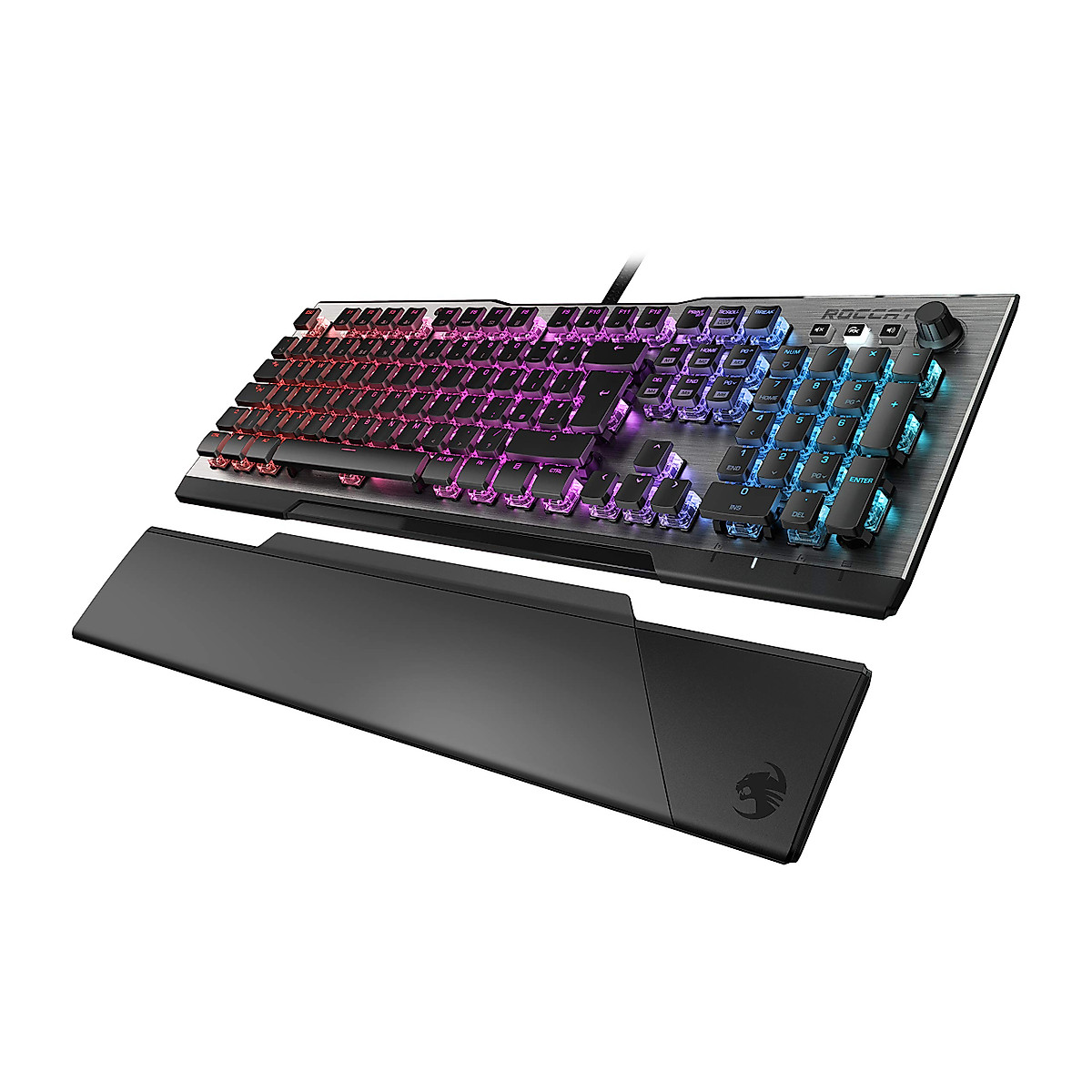 ROCCAT Vulcan 120 - Mechanical RGB Gaming Keyboard, AIMO LED Per-Key lighting, ROCCAT Titan switches, durable design (aluminum top plate), multimedia wheel, detachable wrist rest