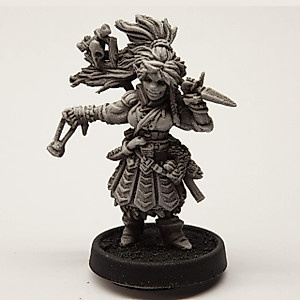 Stonehaven Miniatures Female Half-Elf Witch Figure (for 28mm Scale Table Top War Games) - Made in US