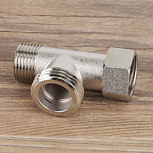 2pcs 3 Way Adapter Connector Standard Angle Tee Valve Toilet Diverter Valve Adapter Flushing Valve Bath Shower Arm Diverter For Angle Valve Hose, Bath Shower Arm, And Toilet Bidet Sprayer Faucet