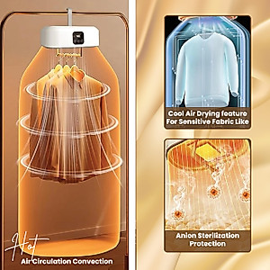 Portable Clothes Dryer, Small Compact Foldable Electric Drying Machine with Dry Bag for Travel, Mini Laundry Dryer with Remote Control, for RV, Home, and Apartment-Fast Drying Anywhere!