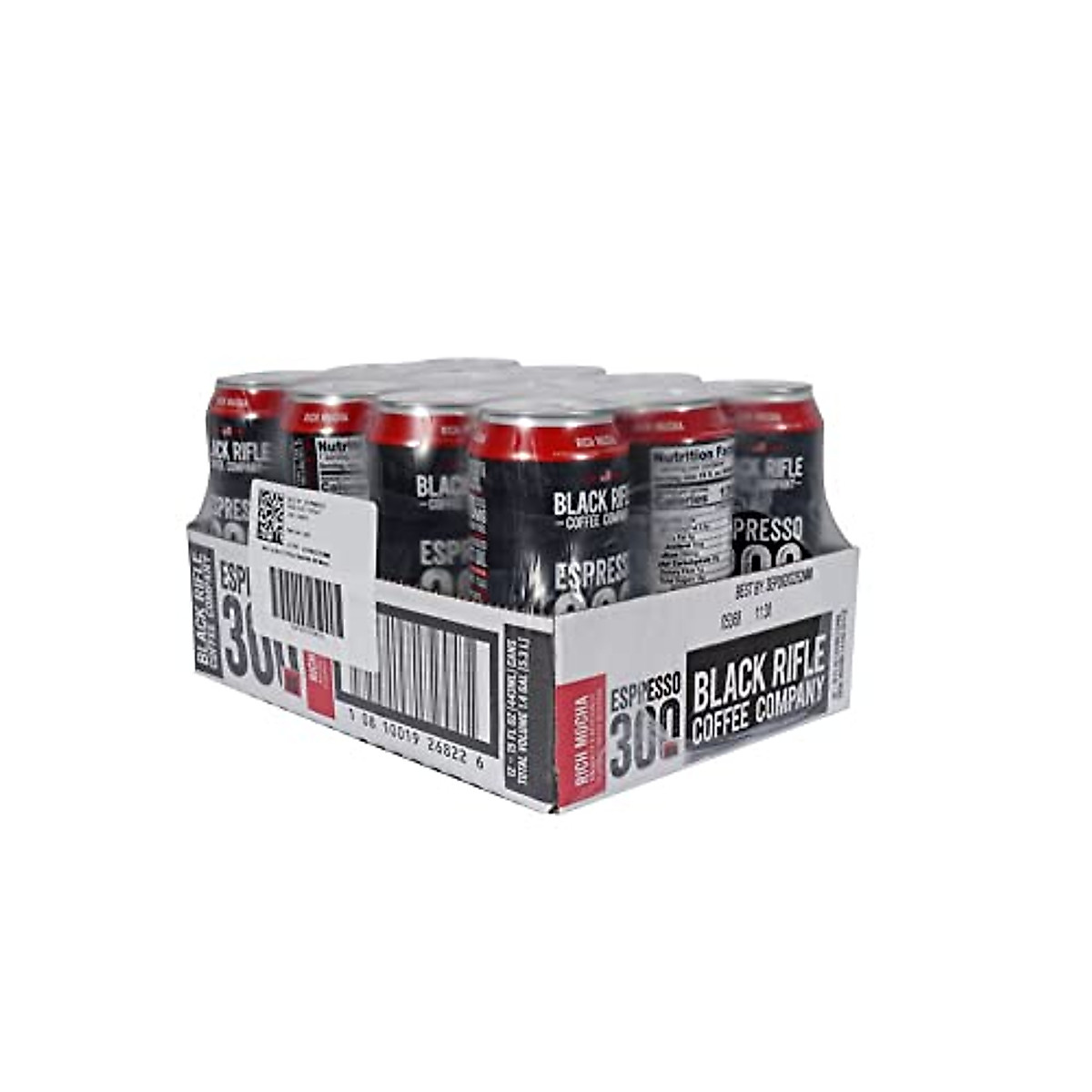 Black Rifle Coffee Ready To Drink 15 Fl Oz (Rich Mocha, 12 Count) 300mg of Caffeine Per Can, 100% Columbian Coffee, Gluten Free, Good Source of Protein, Helps Support Veterans and First Responders