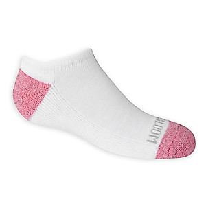 Fruit of the Loom Girls' Everyday No Show Socks (10 Pack), WHITE, Medium