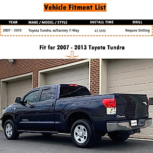 CARROFIX 7 Blade and 4 Way Trailer Wiring Harness for 2007-2013 Toyota Tundra Replacement Vehicle-side Connector, Factory Tow Package Requried