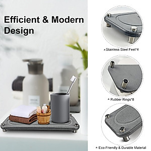 ZGWJ 2PCS Instant Dry Sink Caddy for Kitchen Sink Organizer Fast Drying Stone Sink Tray for Bathroom Diatomaceous Earth Sink Sponge Holder