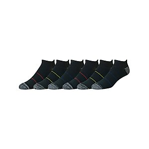 Amazon Essentials Men's Performance Zone Cushion Athletic Tab Socks, 6 Pairs, Black, 12-14