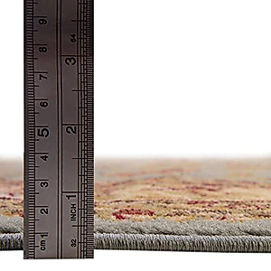 Rugs.com Aditi Collection Rug – 6' x 9' Light Blue Low Rug Perfect for Living Rooms, Large Dining Rooms, Open Floorplans