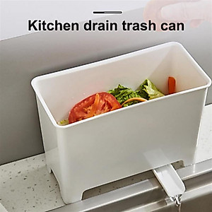 HASMI Garbage bin Kitchen Drain Trash Can Kitchen Waste Bin Countertop Garbage Cans Recycle Rubbish Bin Dry Wet Separation Storage Bucket Trash Can