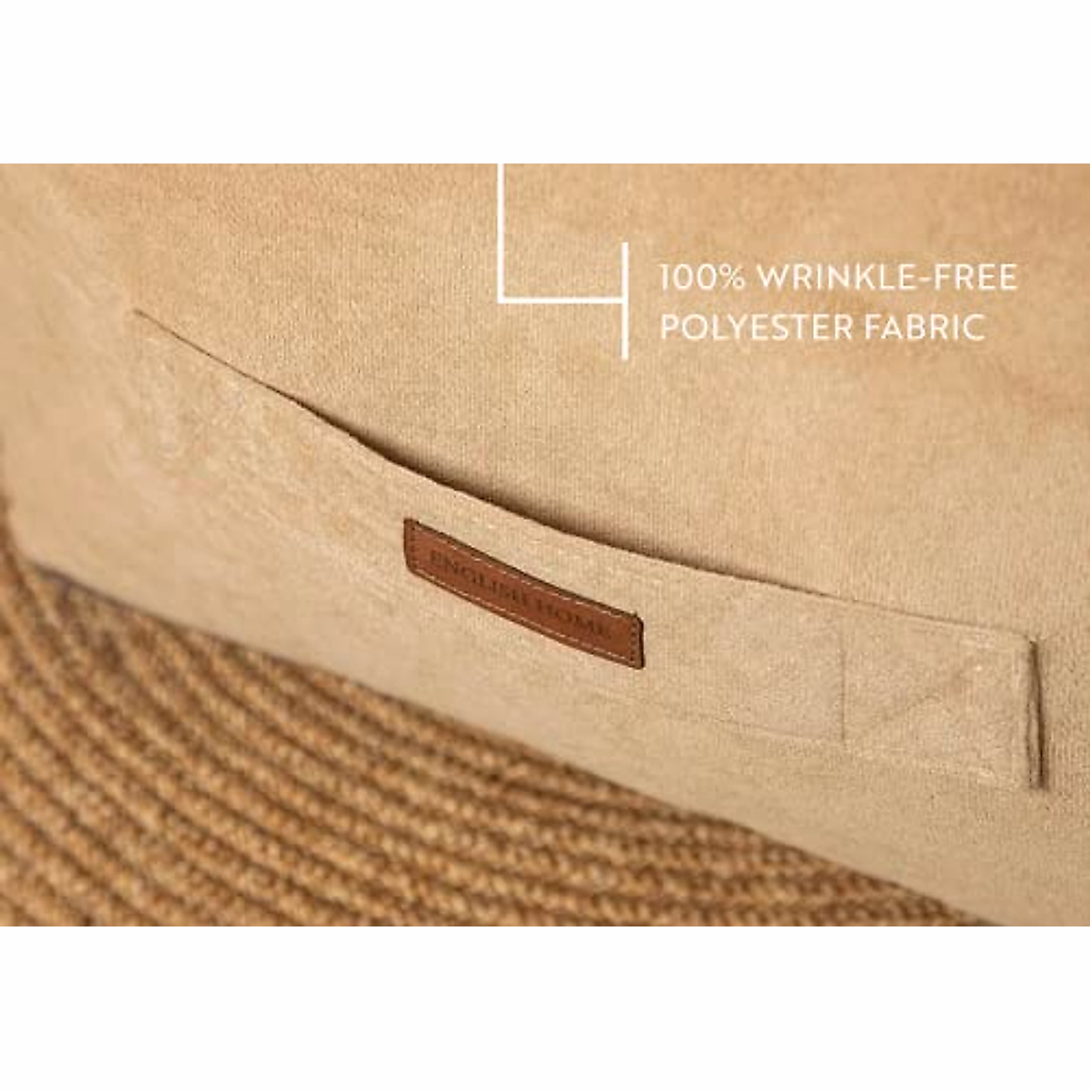 English Home Ottoman Pouffe, Comfortable Cube Foot Stool, Soft Velvet Bean Bag, Home Decor Footstool Extra Seating for Living Room, Bedroom, Casha, 17.7x17.7 inch (45x45 cm), Beige