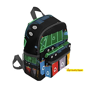 FCZ Kids School Bag Girls Boys Preschool Toddler Backpack for Boy Girl Lightweight Shoulder Book Bag for Kids Perfect Back Pack for Toddler to Kindergarten Garbage Truck Trash