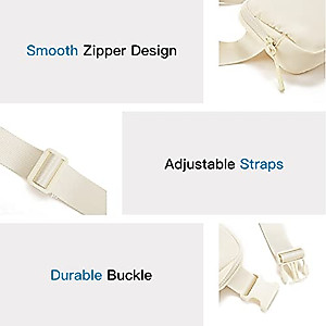 Telena Belt Bag for Women Men Fashionable Crossbody Fanny Pack for Women Waist Bag with Adjustable Strap Beige