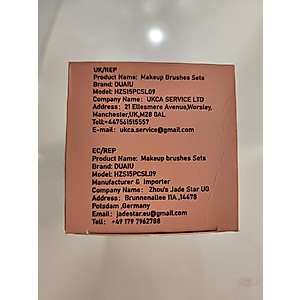 DUAIU Makeup Brushes Set Make Up Brushes Professional 15Pcs Marble Makeup Brush Set for Foundation Powder Concealers and Eyeshadow with Exquisite Marble Bucket Gift Box…