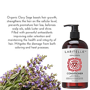 Laritelle Organic Anti-Thinning Conditioner | Fortifying, Strengthening & Rejuvenating | Prevents Hair Loss and Shedding, Promotes New Hair Growth | Ayurvedic Herbs, Lavender, Ginger, Rosemary