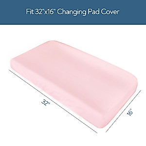 Changing Pad Cover for Girls 4 Pack, Baby Fitted Changing Table Cover Sheets, Soft Breathable for 32"x16" Diaper Change Table Pad, Bassinet Sheets Neutral - Pink and Purple